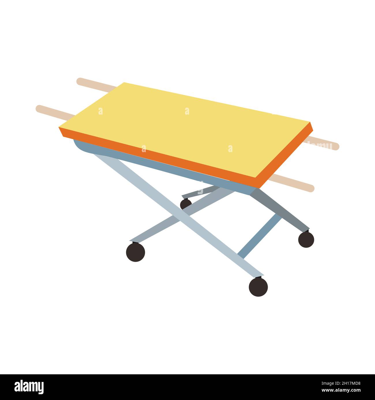 patient emergency bed flat vector design illustration Stock Vector ...