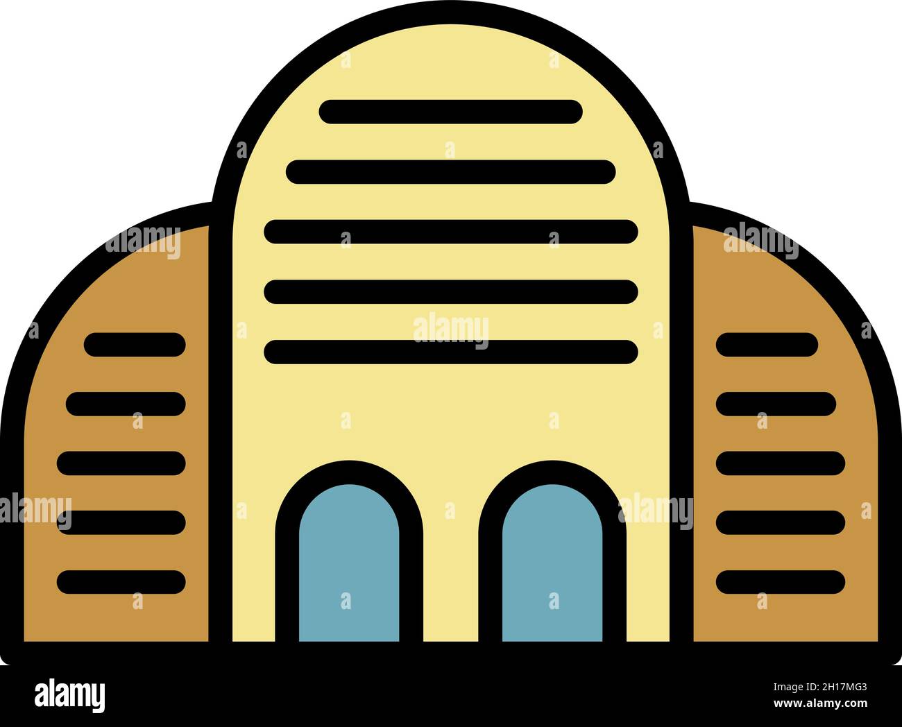 Old architectural building icon. Outline old architectural building ...