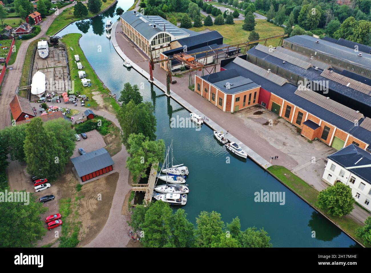 Aerial view of the Old Motala workshop area (Motala Verkstad ...