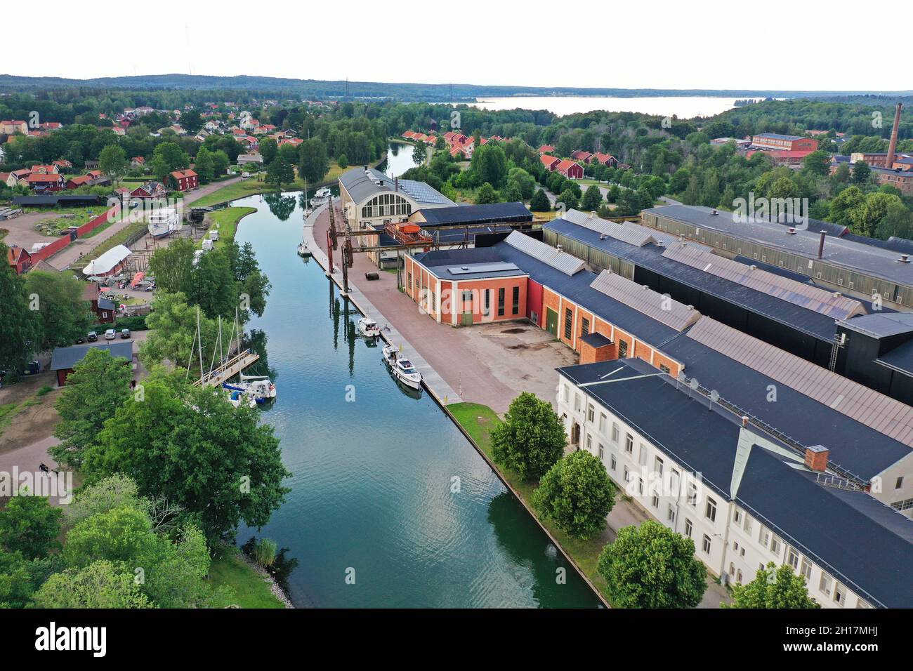 Aerial view of the Old Motala workshop area (Motala Verkstad ...