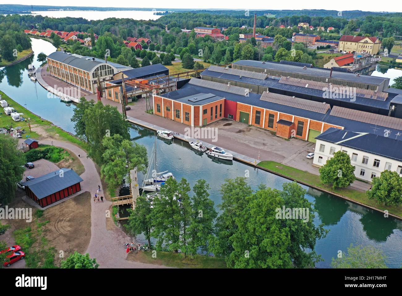 Aerial view of the Old Motala workshop area (Motala Verkstad ...