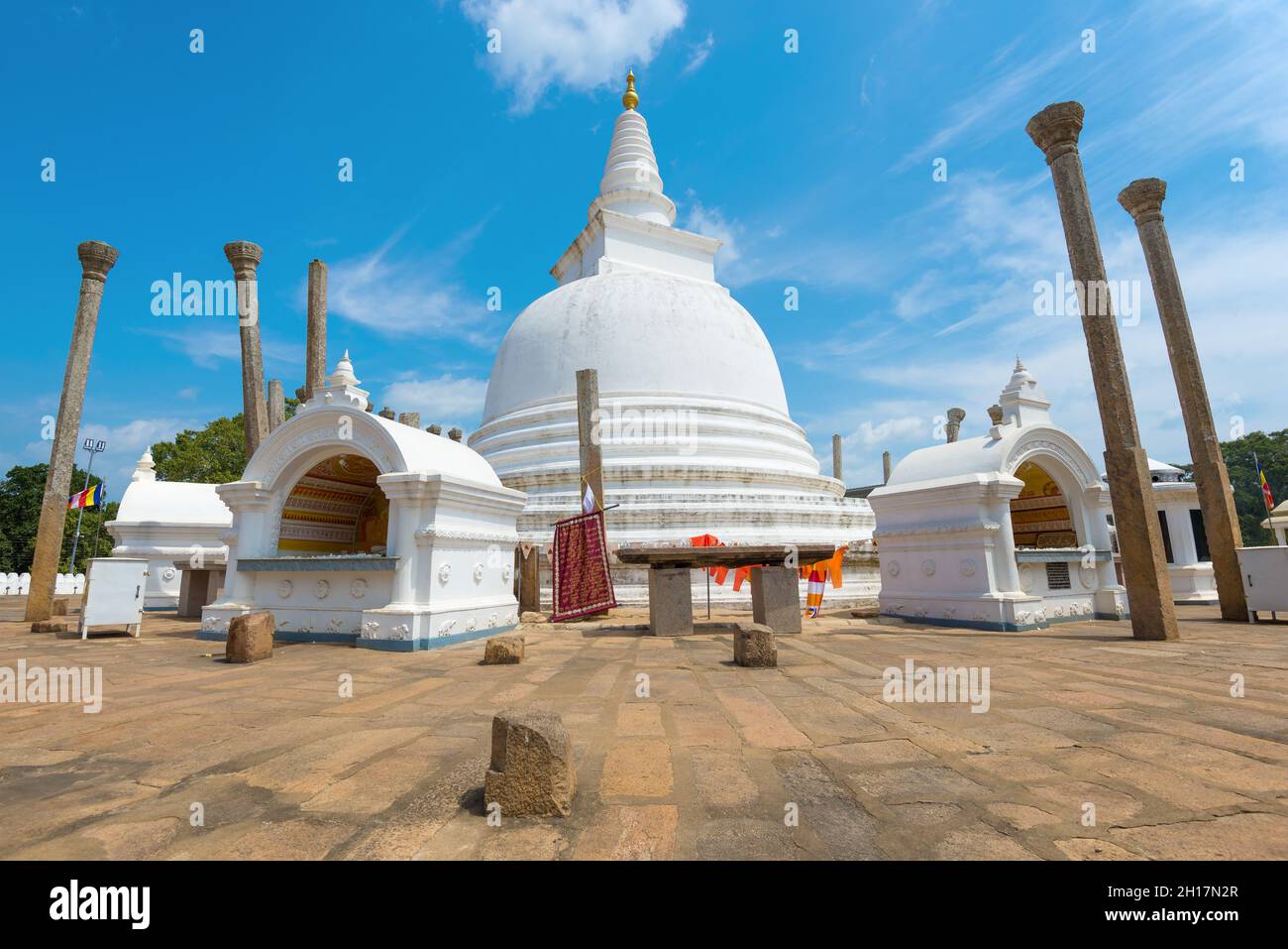 ANURADHAPURA, SRI LANKA - FEBRUARY 06, 2020: At the ancient Thuparama ...