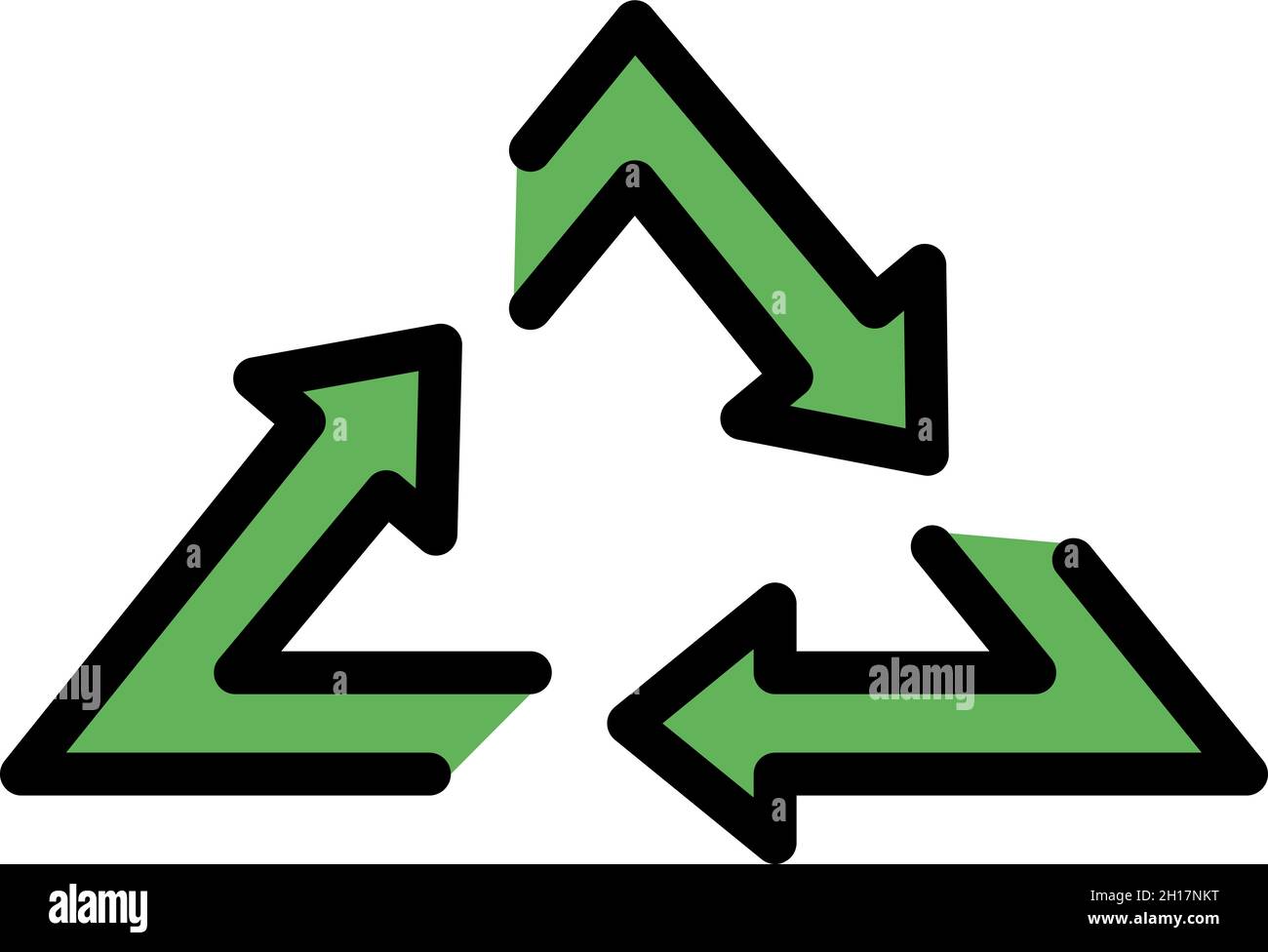 Recycling triangle icon. Outline recycling triangle vector icon color ...