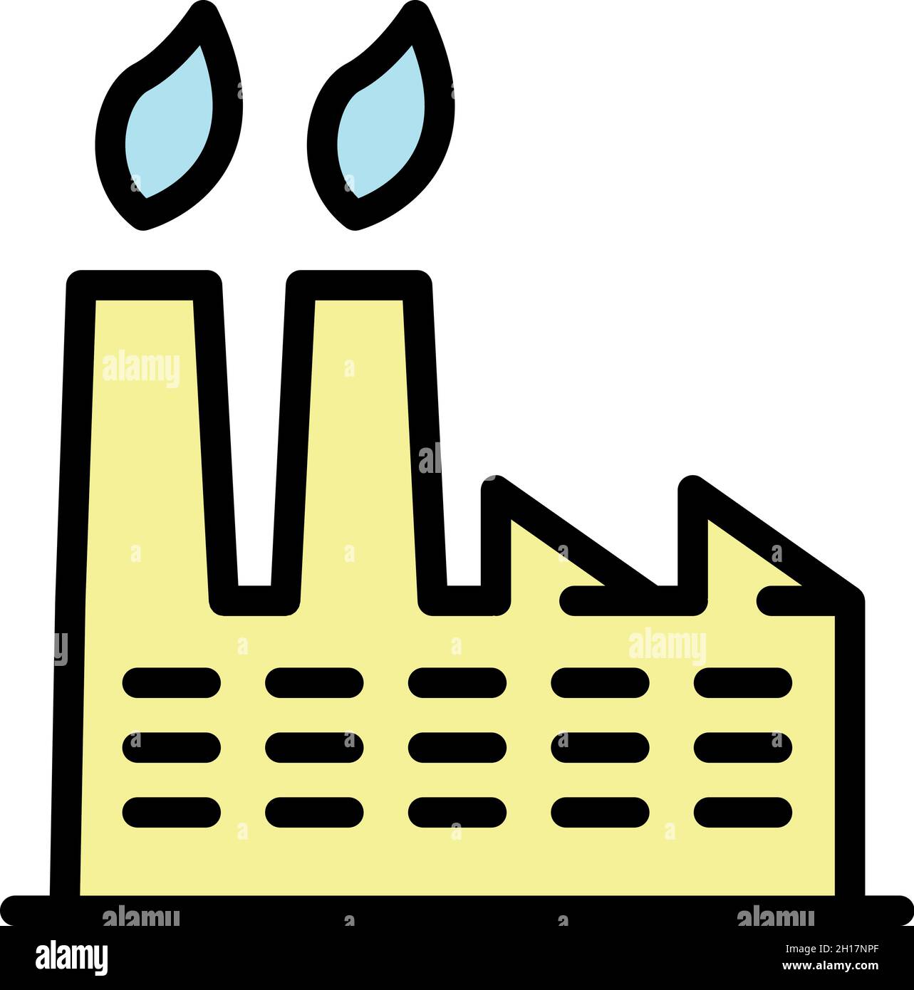 Recycling factory icon. Outline recycling factory vector icon color ...