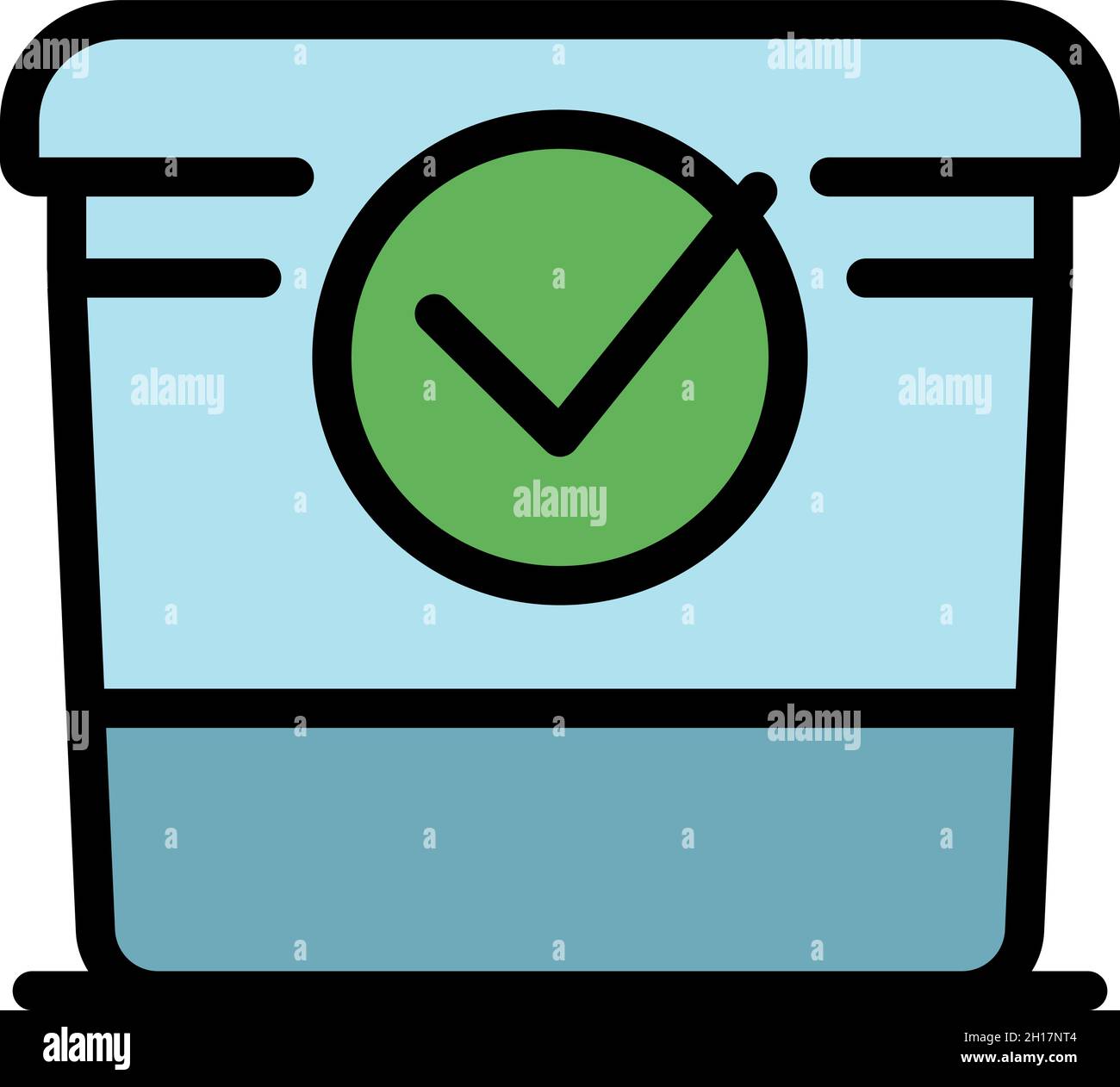 Garbage eco box icon. Outline garbage eco box vector icon color flat ...