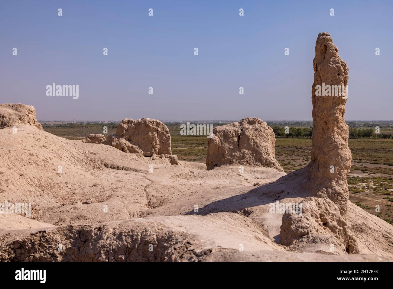 ruins of Gyaur Kala or The Fortress of the Infidels, beside Mizdarkhan ...
