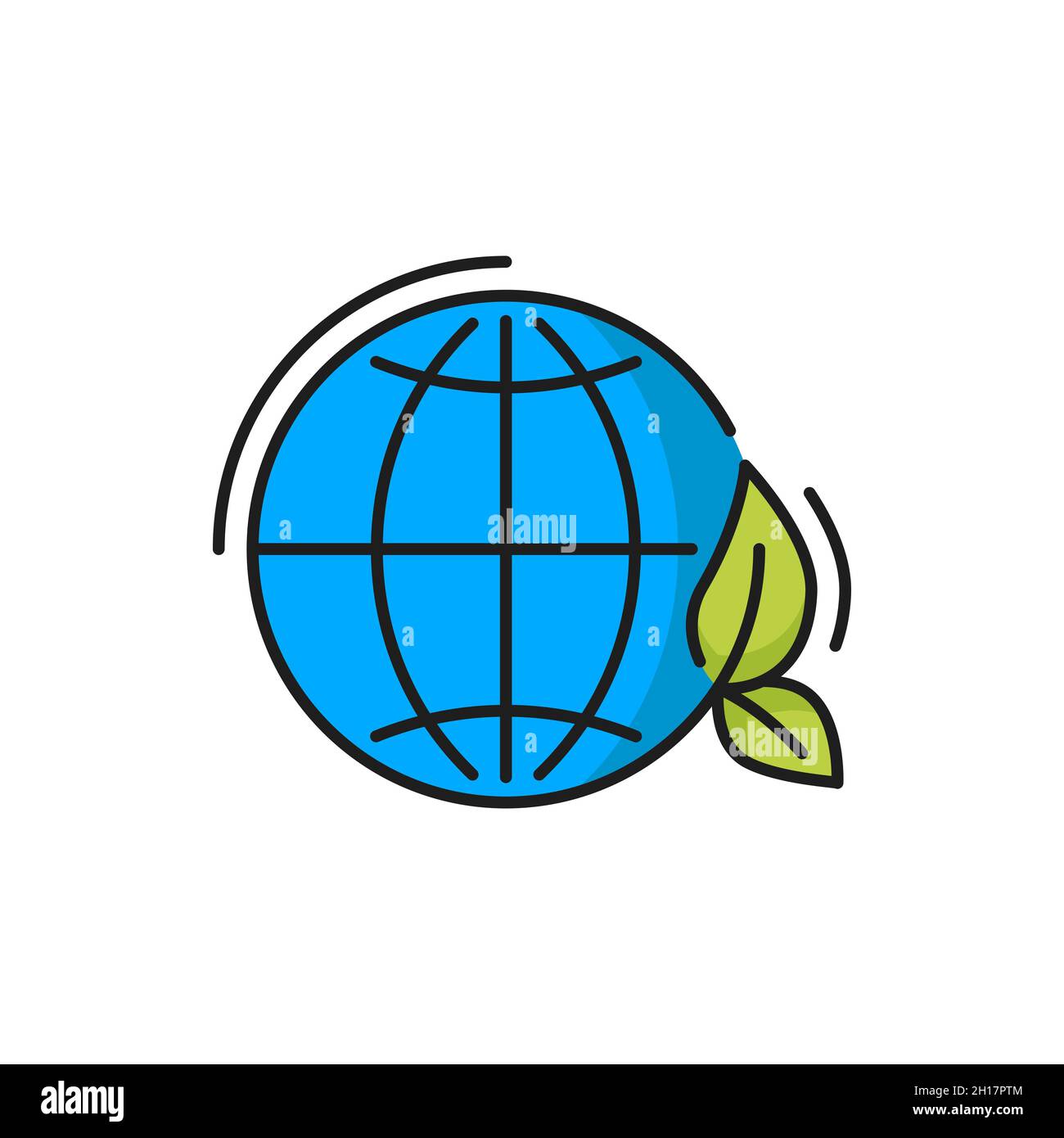 Blue World Logo With Leaves