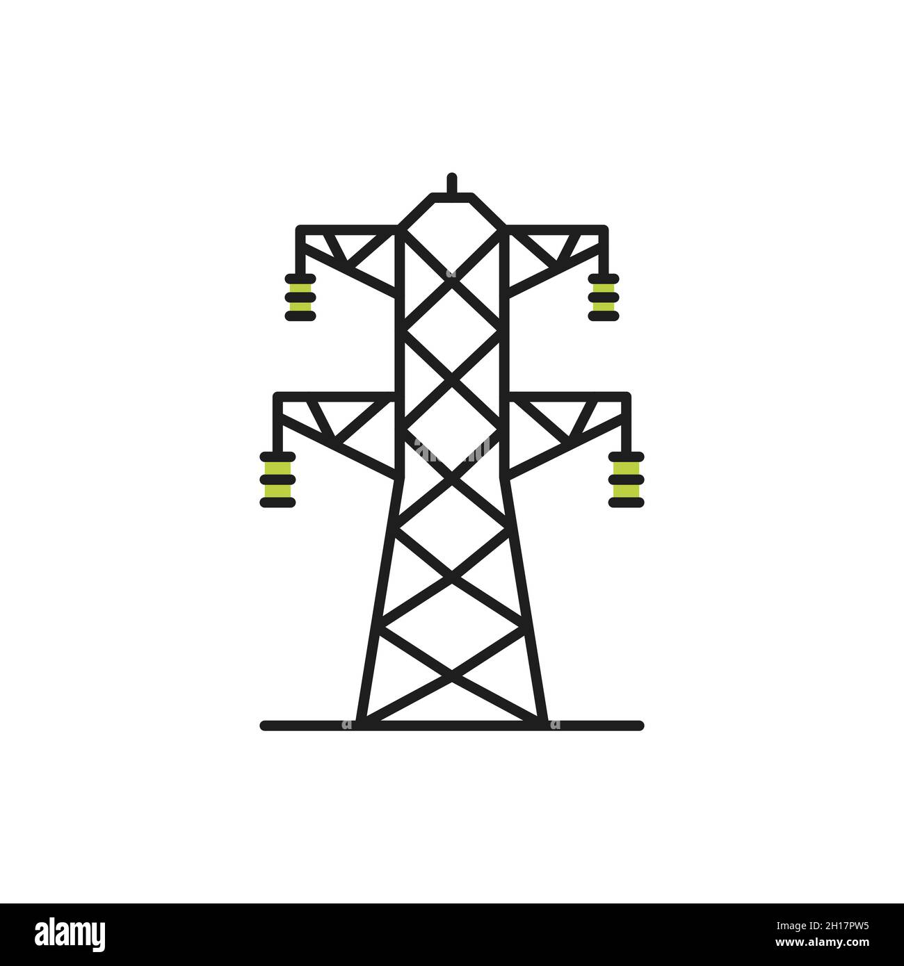 High voltage transmission tower line art generator isolated icon ...