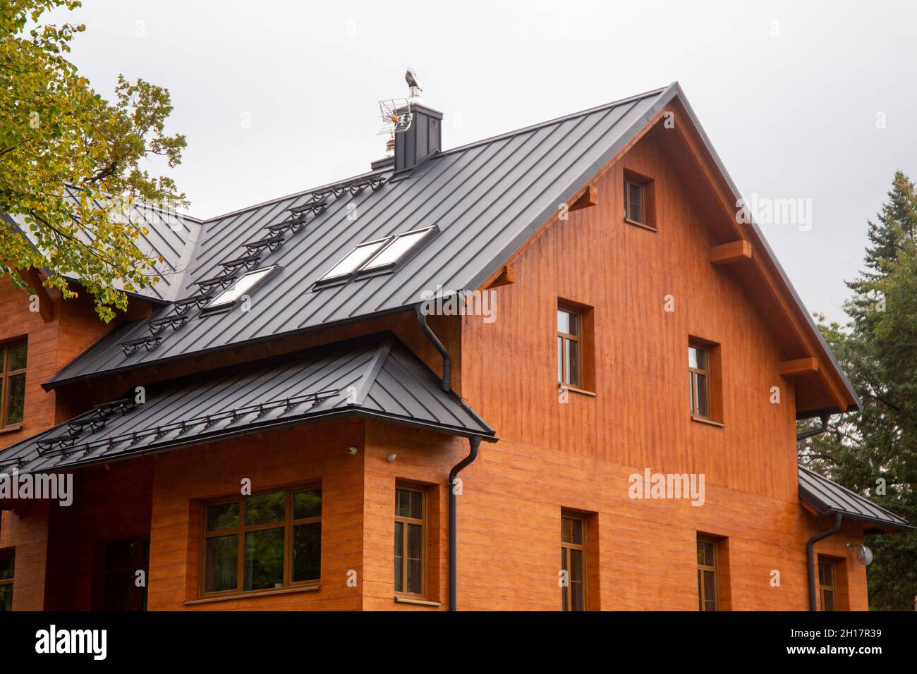 Beautiful well-maintained wooden house in a rural setting Stock Photo ...