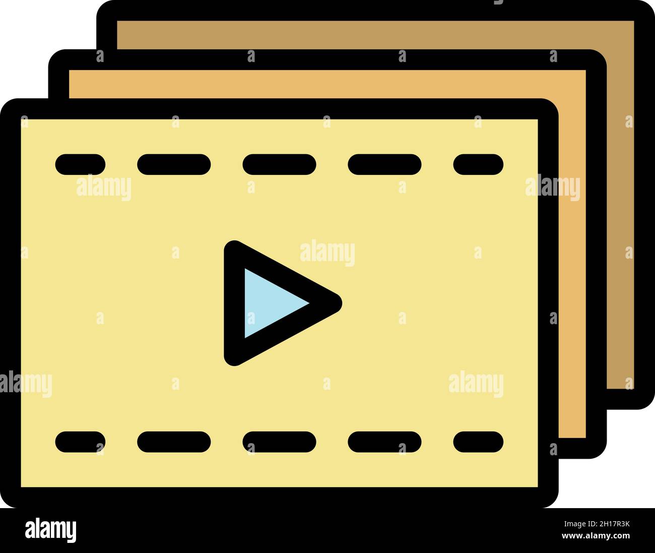Video editor icon. Outline video editor vector icon color flat isolated ...