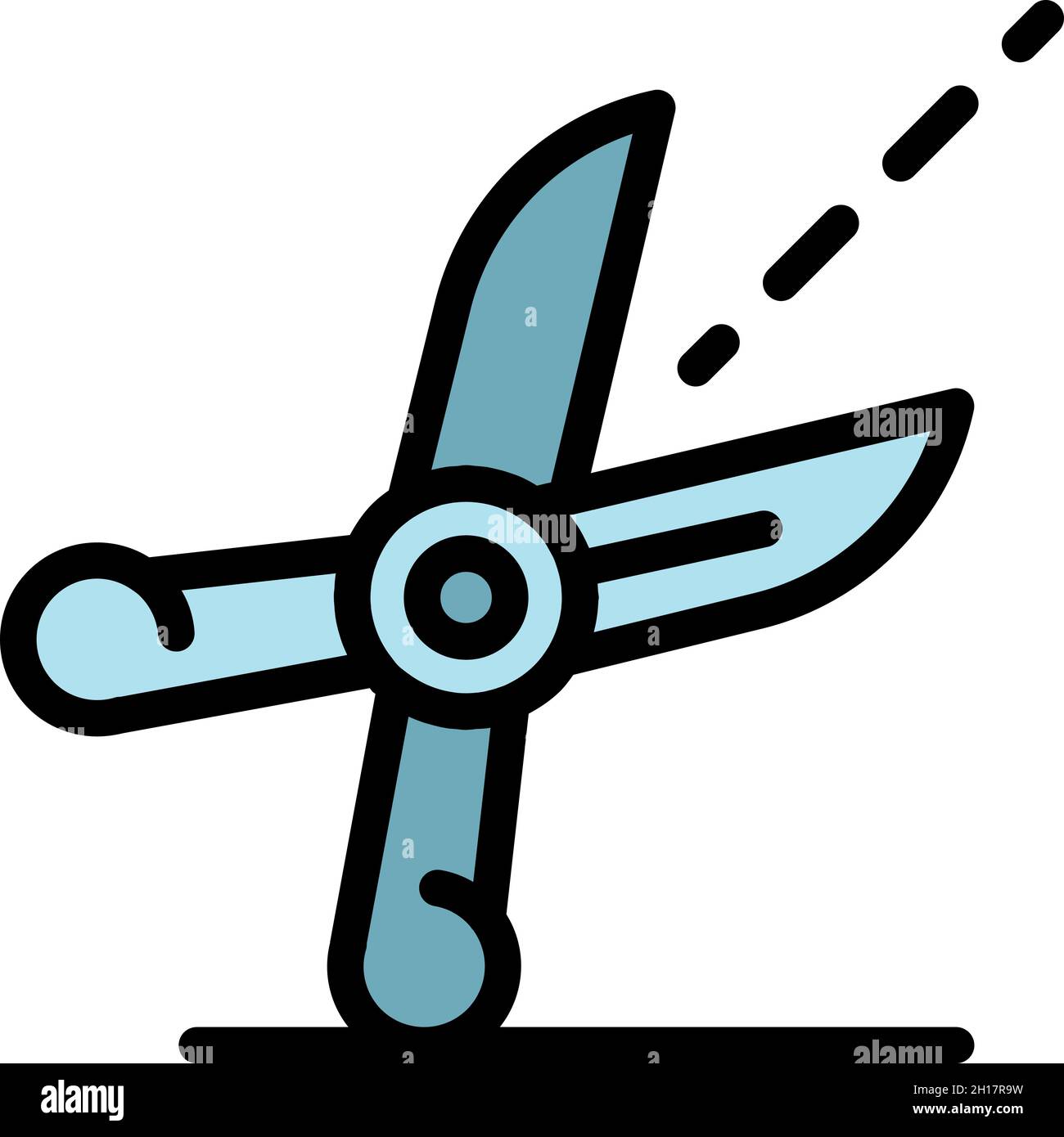 Editor scissors icon. Outline editor scissors vector icon color flat ...