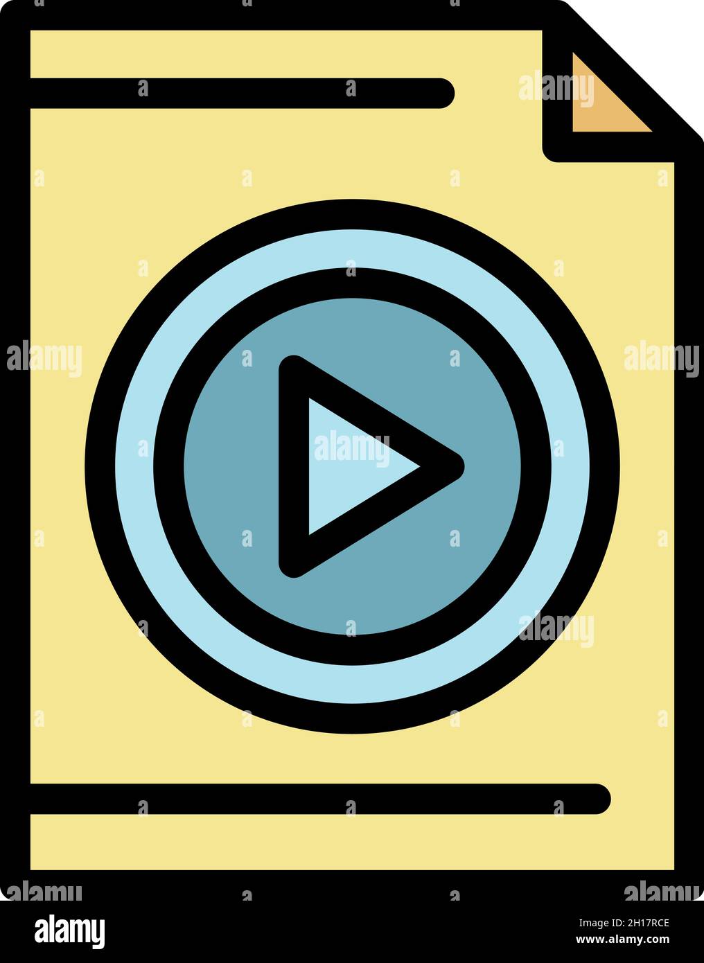 Video file icon. Outline video file vector icon color flat isolated ...