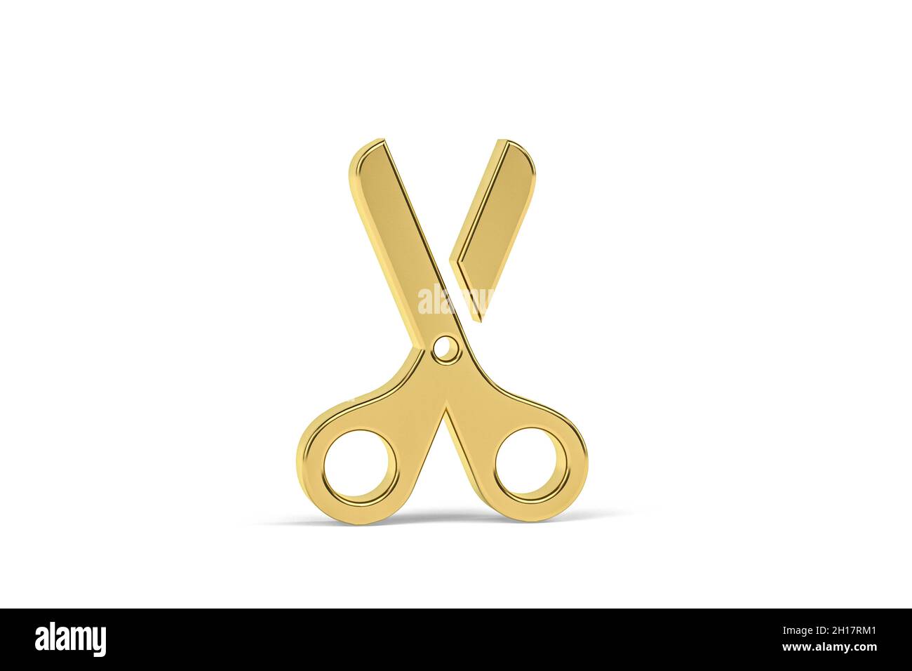 Golden 3d scissors icon isolated on white background - 3d render Stock ...