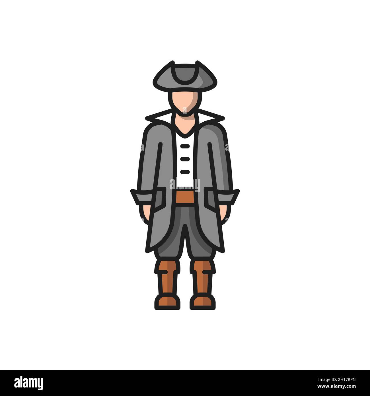 Conquistador medieval conqueror isolated flat cartoon icon. Vector ...
