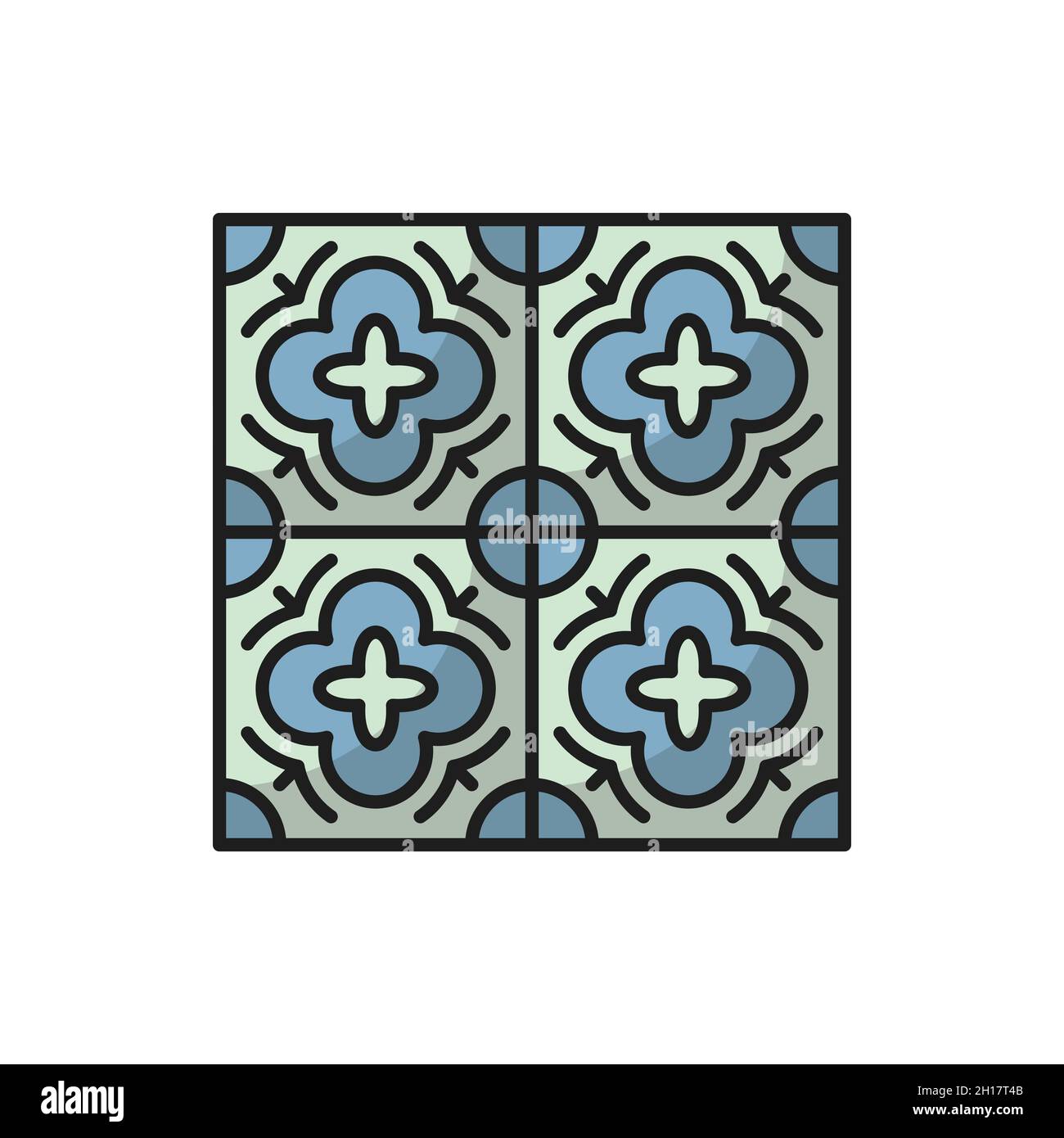 Azulejo floor tile isolated abstract geometric mediterranean pattern ...
