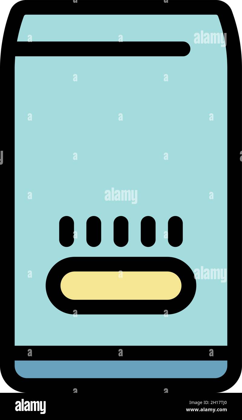 Gas heater icon. Outline gas heater vector icon color flat isolated ...