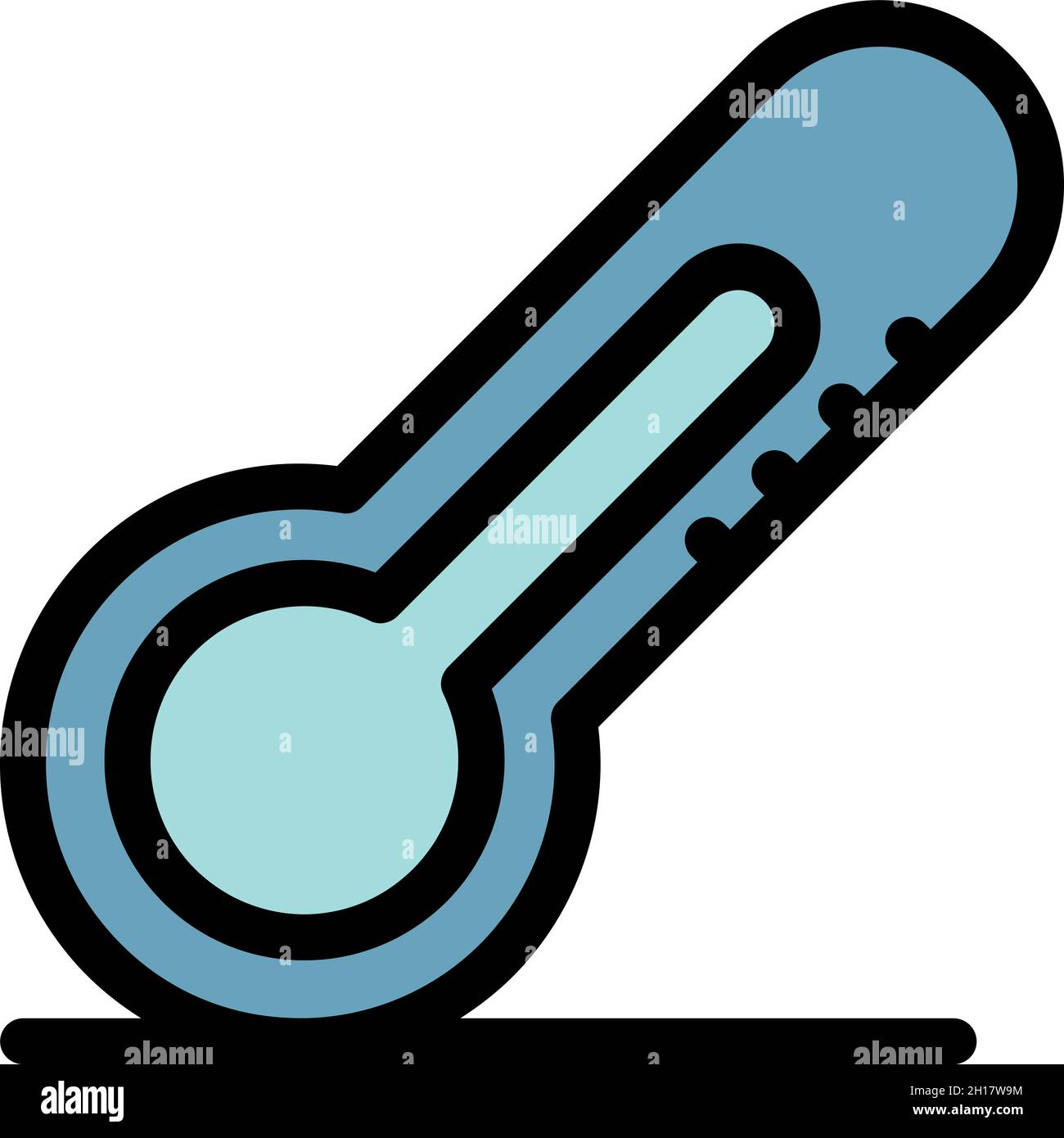 Thermometer icon. Outline thermometer vector icon color flat isolated ...