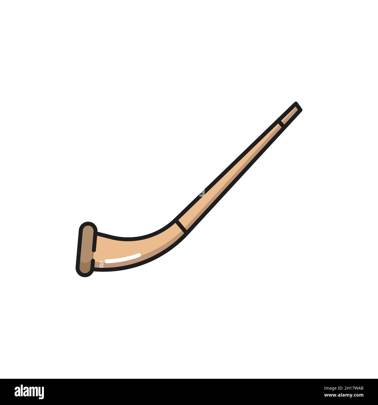 Swiss smoking tobacco pipe isolated flat lune icon. Vector retro pipe ...