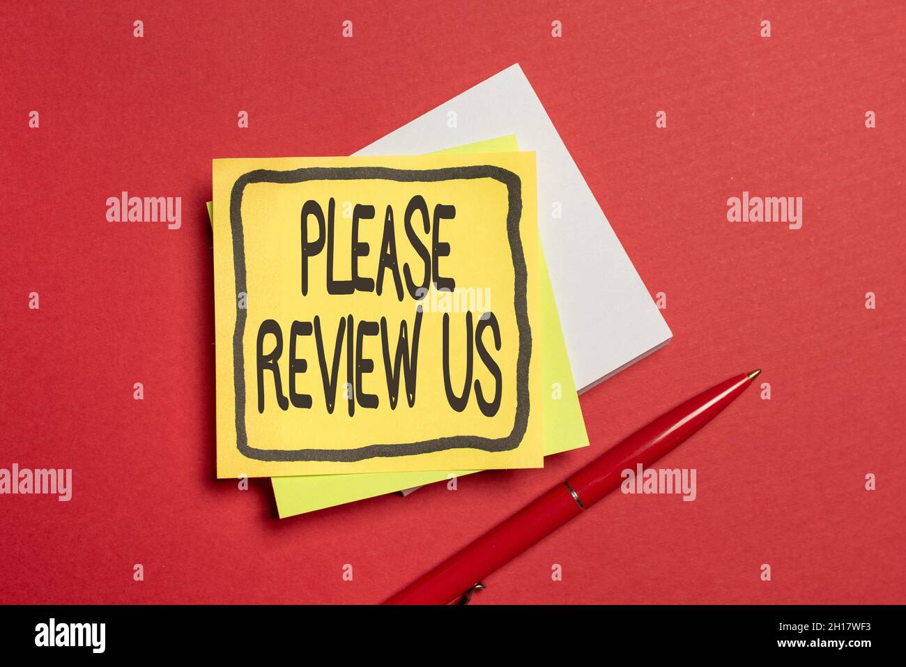 Text sign showing Please Review Us. Internet Concept situation or ...
