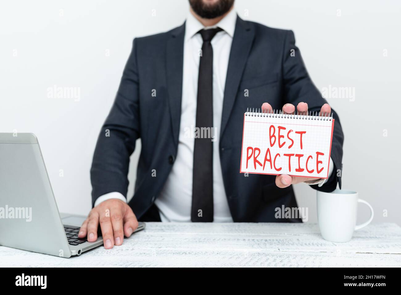 Hand writing sign Best Practice. Conceptual photo commercial procedures ...
