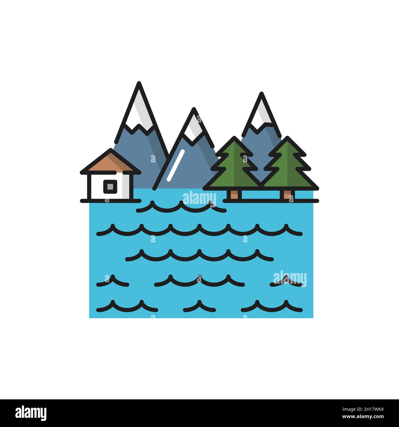 Chalet swiss alps Stock Vector Images - Alamy