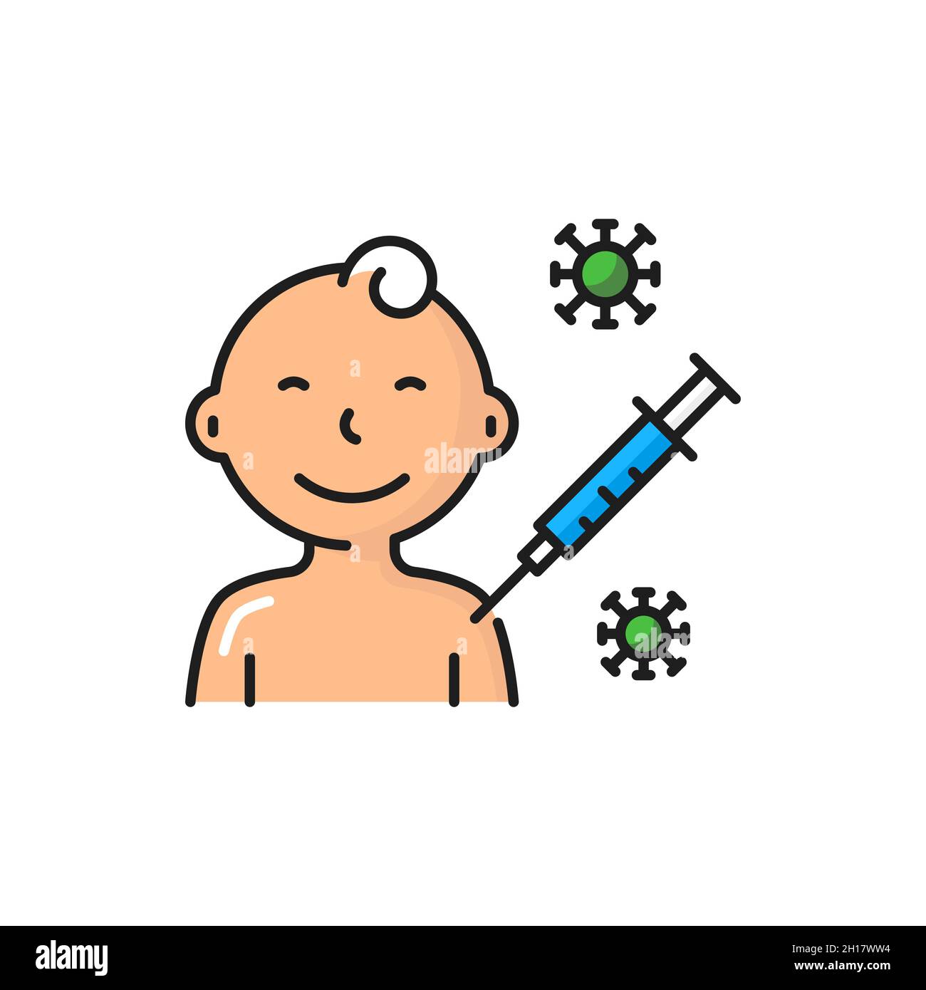 Covid-19 virus children vaccination, shot in human child shoulder ...