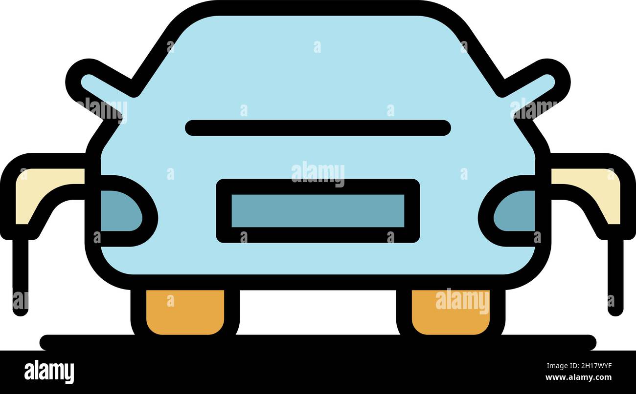Dual charge electric car icon. Outline dual charge electric car vector ...