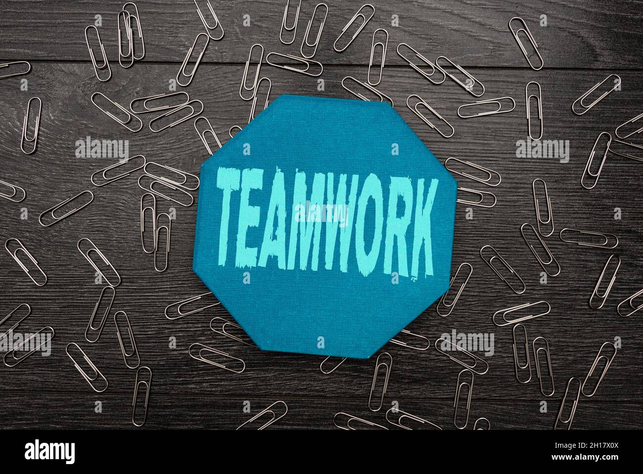 Text sign showing Teamwork. Word Written on combined action of group ...