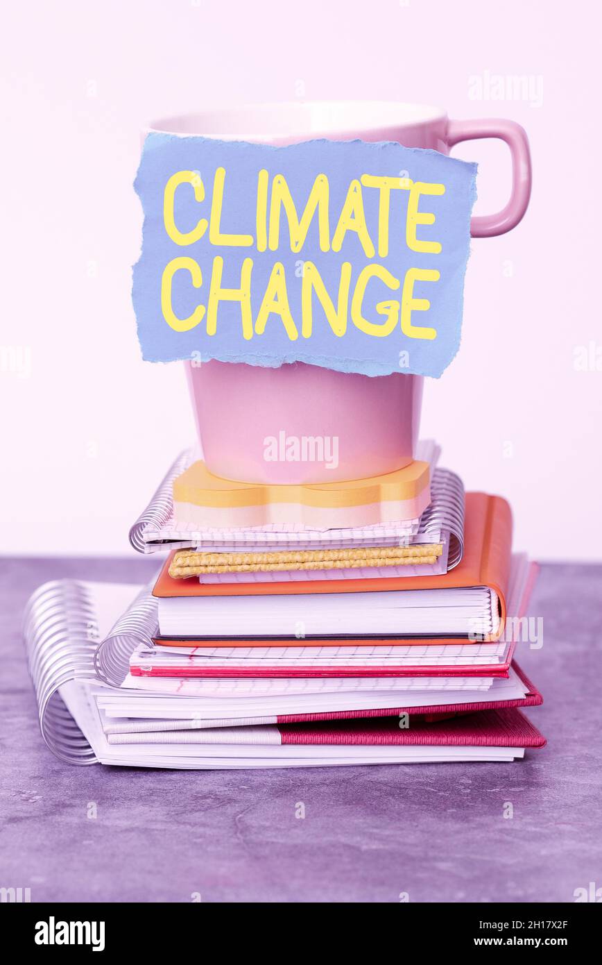 Writing displaying text Climate Change. Business overview Increase in ...