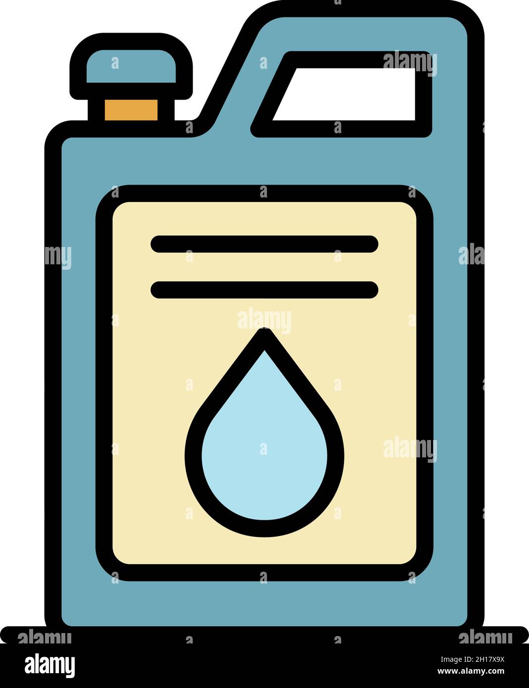 Fuel canister icon. Outline fuel canister vector icon color flat ...