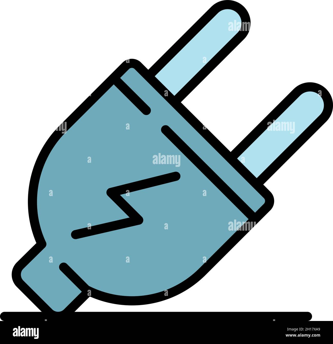 Electric car plug icon. Outline electric car plug vector icon color ...