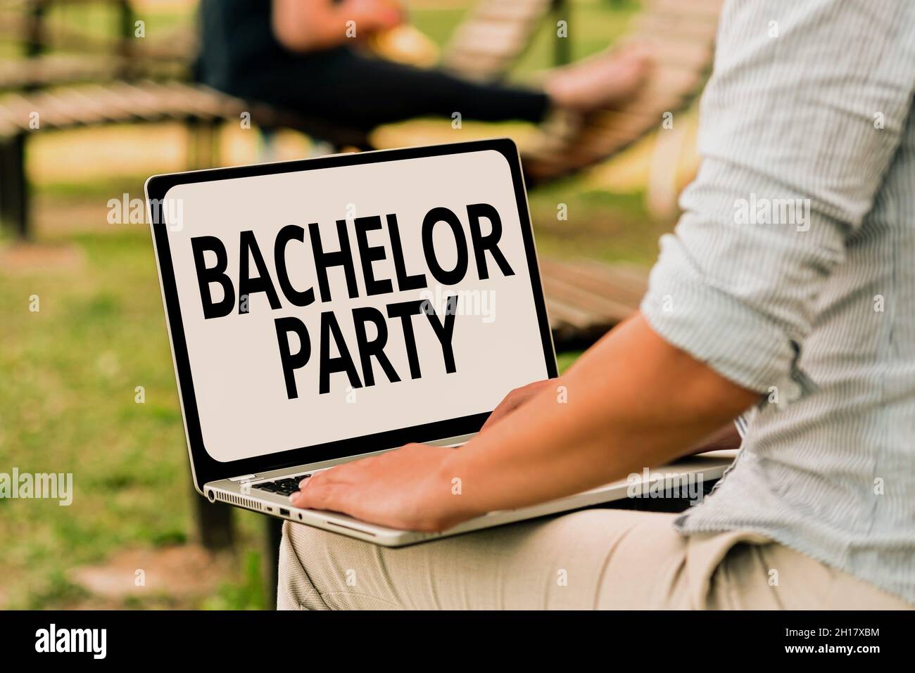 Handwriting text Bachelor Party. Concept meaning Party given for a man ...