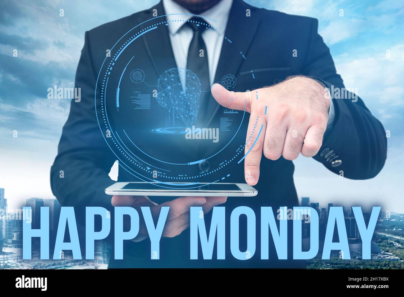 Text sign showing Happy Monday. Business concept telling that person ...