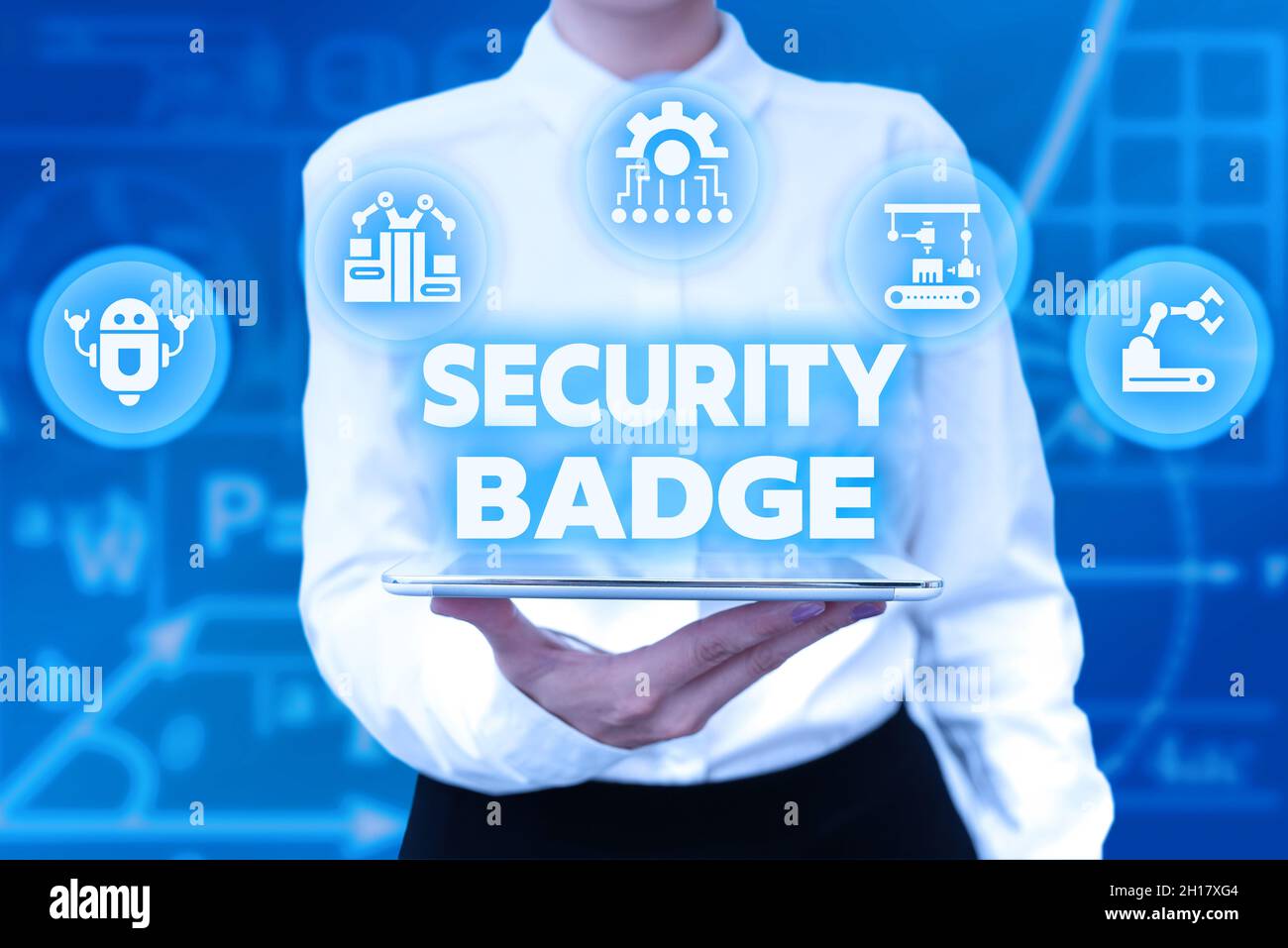 Hand writing sign Security Badge. Business showcase Credential used to ...