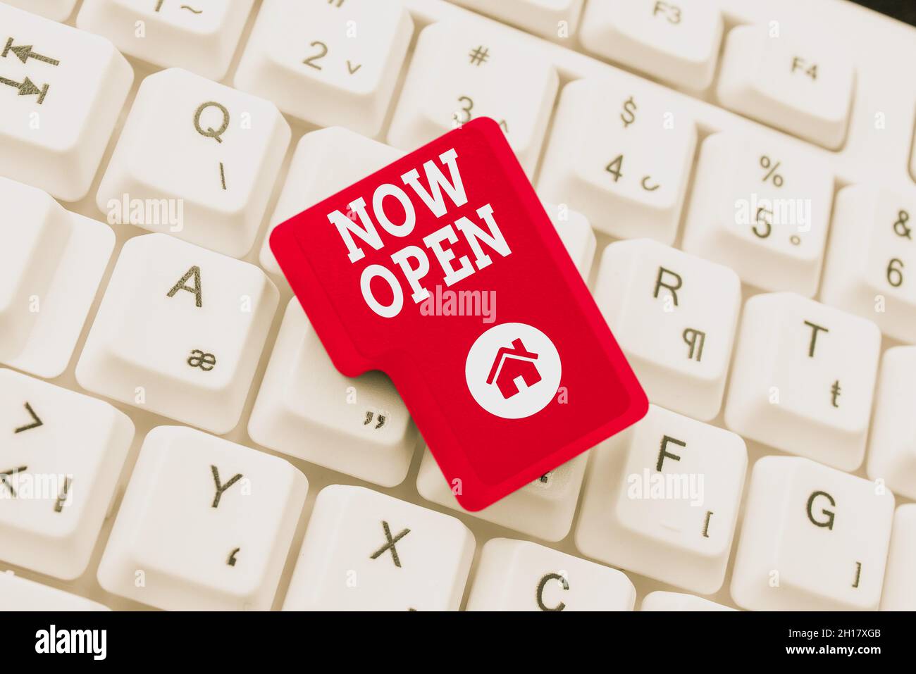 Sign displaying Now Open. Business idea leave door or windows not ...