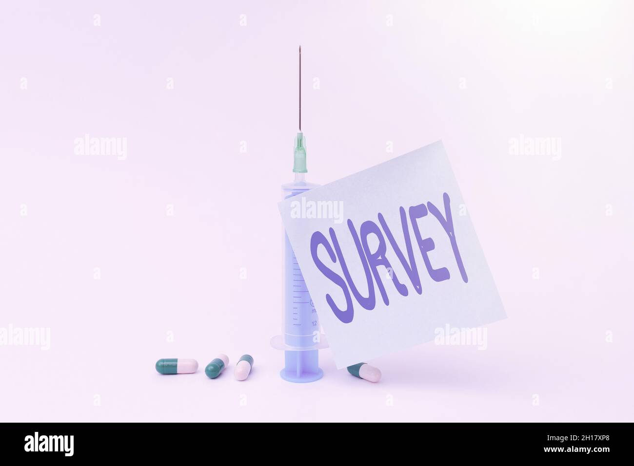 Text caption presenting Survey. Word for research method used for ...