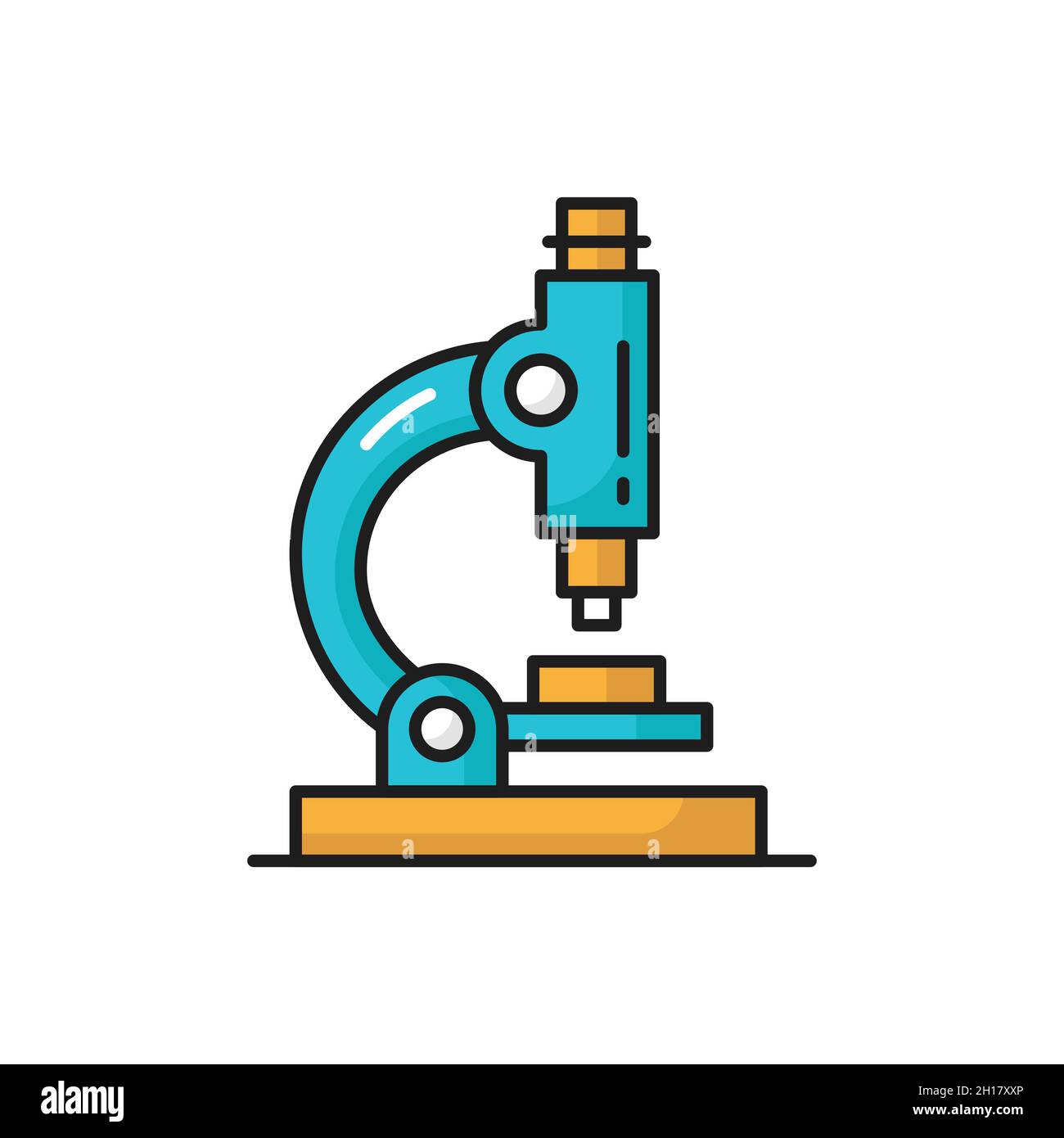 Bio microscope research equipment isolated color line icon. Vector ...