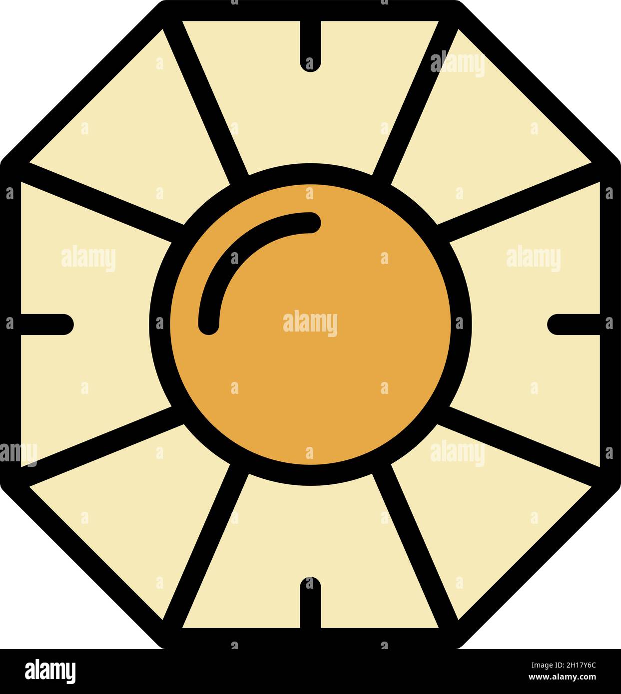 Diamond top view icon. Outline diamond top view vector icon color flat ...