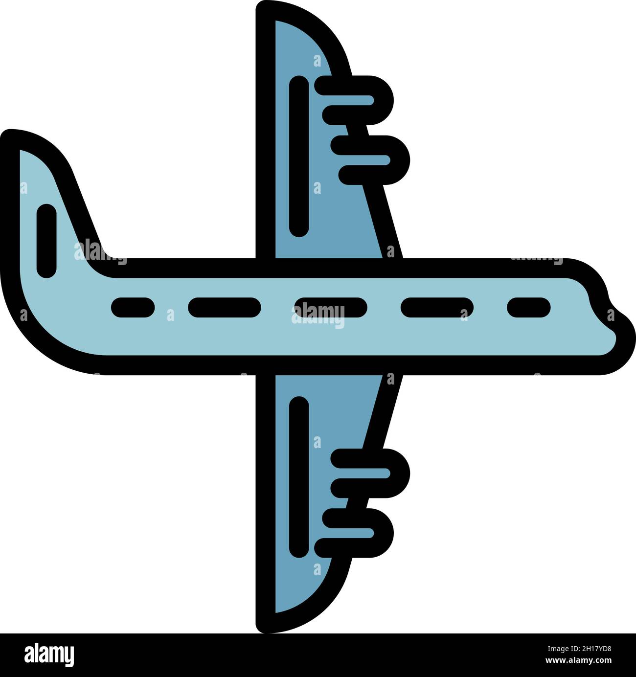 Airplane icon. Outline airplane vector icon color flat isolated Stock ...