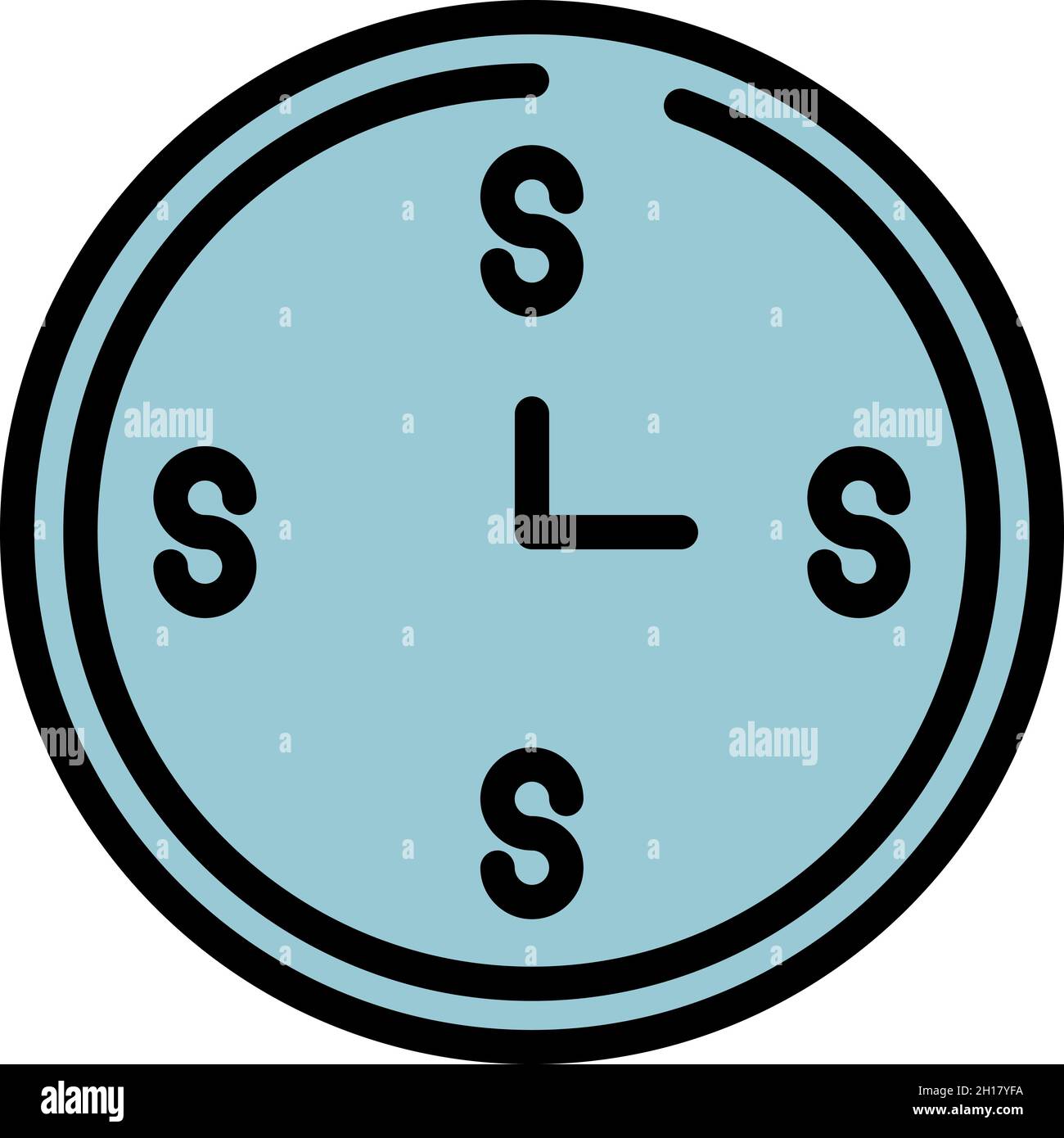 Wall clock with a dollar sign icon. Outline wall clock with a dollar ...