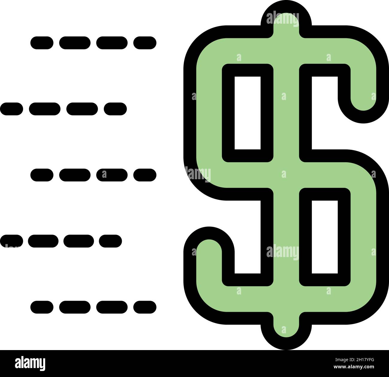 Dollar sign in motion icon. Outline dollar sign in motion vector icon ...