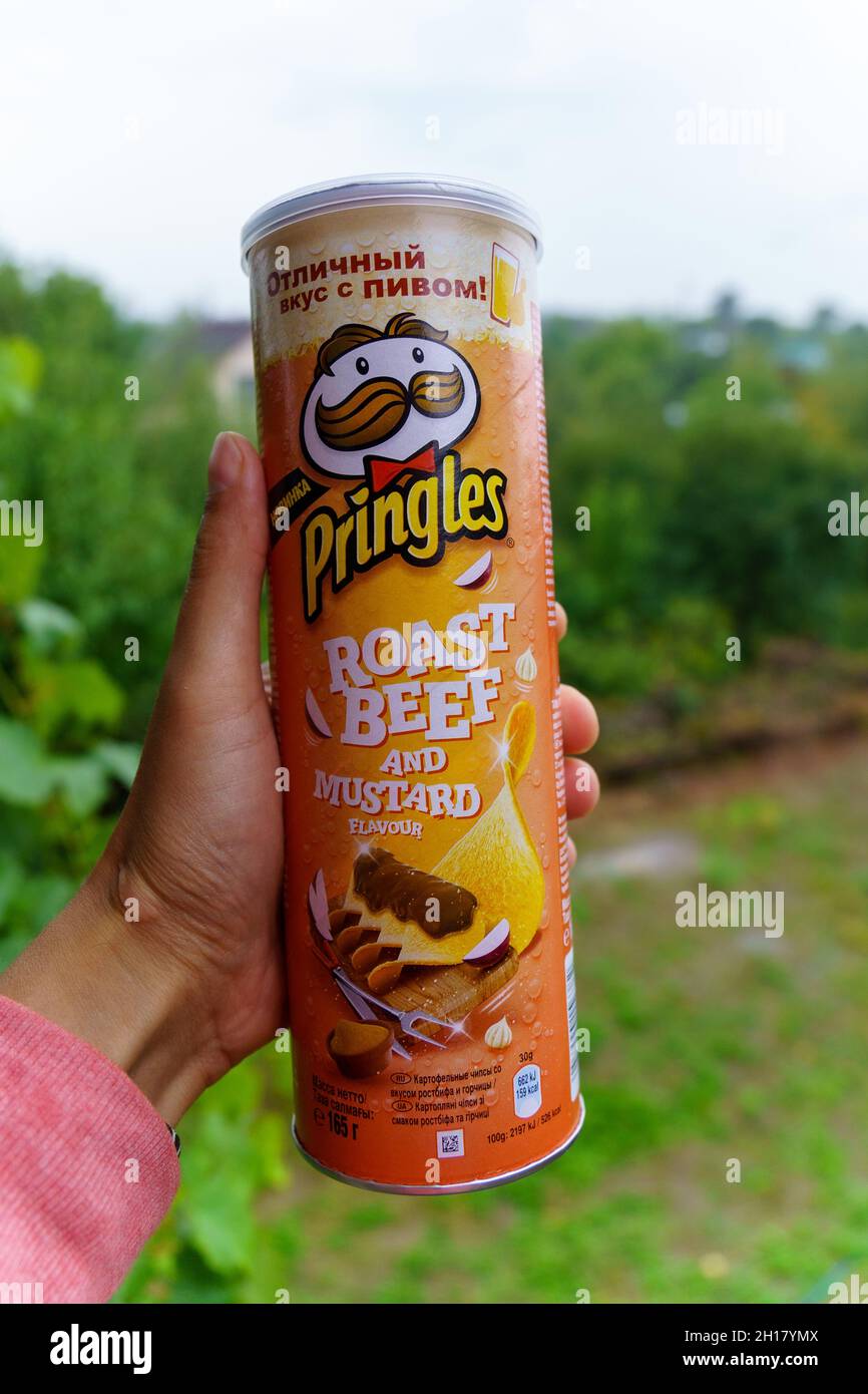 Volzhsky, Russia-September 25, 2021: Pringles is a brand of potato ...