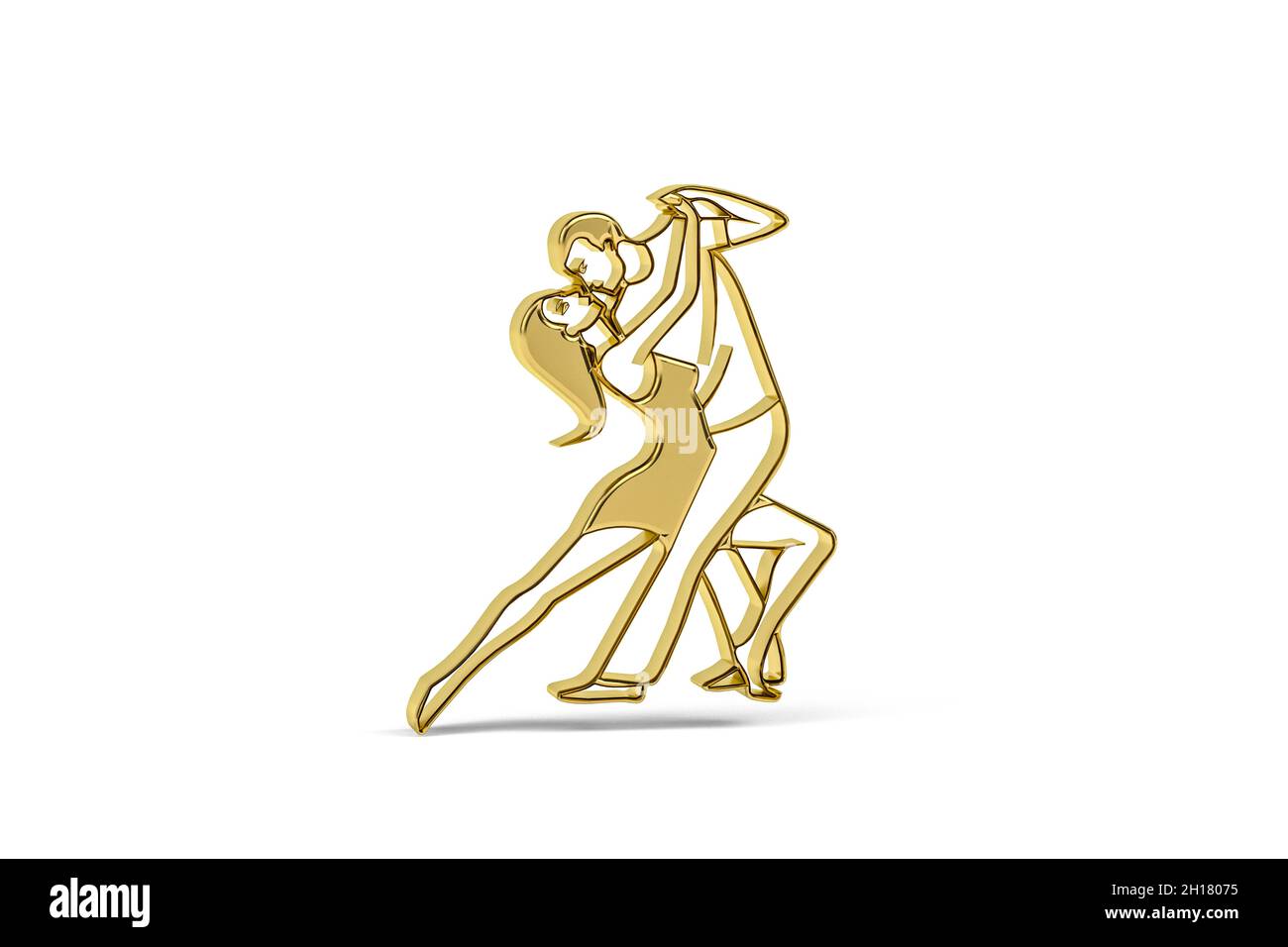 Golden 3d dance icon isolated on white background - 3d render Stock ...