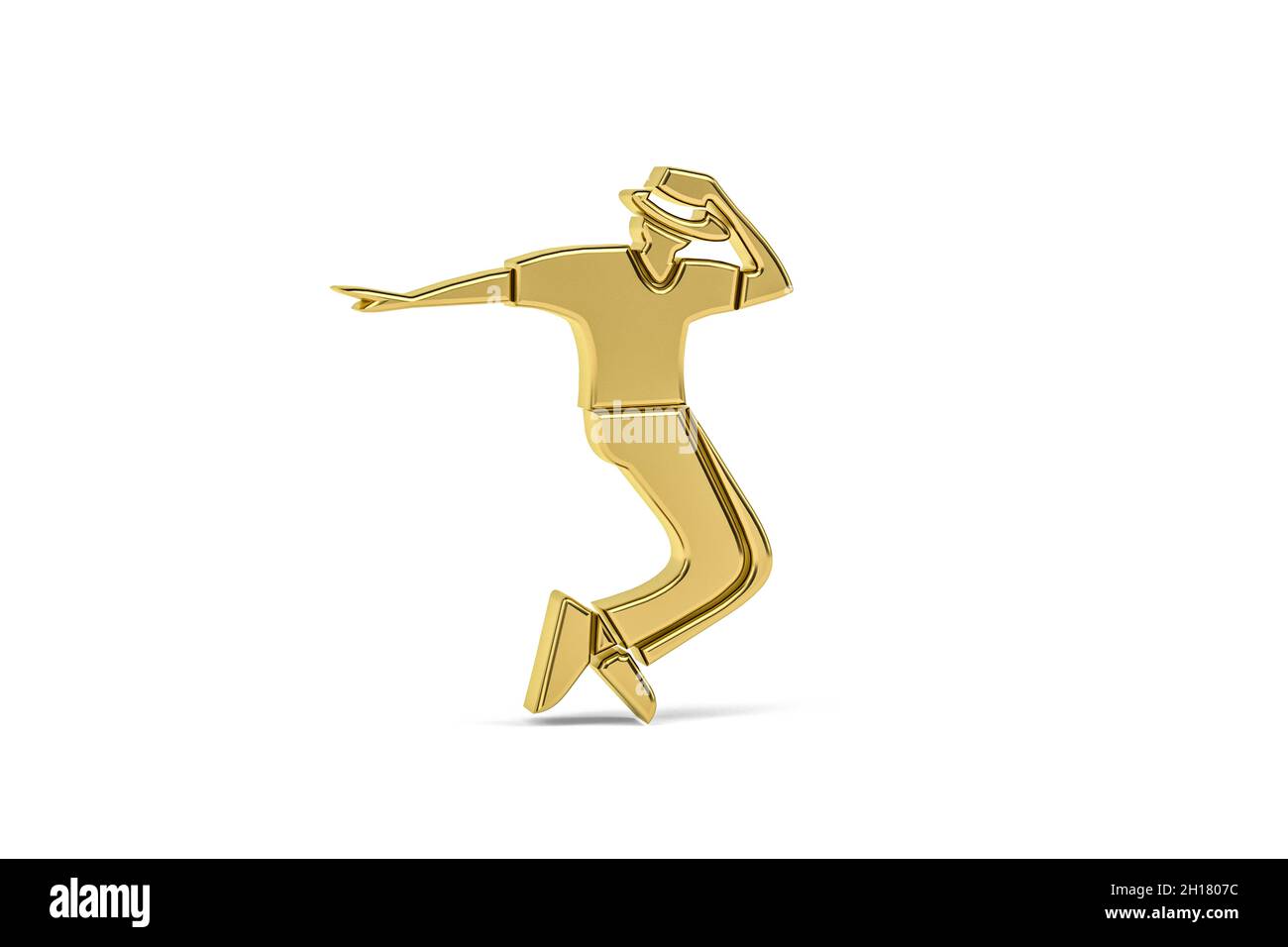 Golden 3d dance icon isolated on white background - 3d render Stock ...