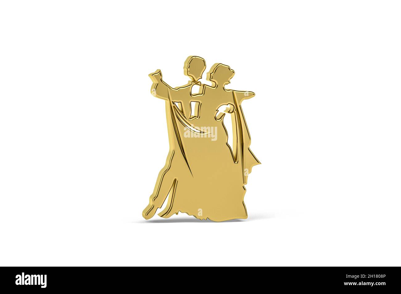 Golden 3d dance icon isolated on white background - 3d render Stock ...