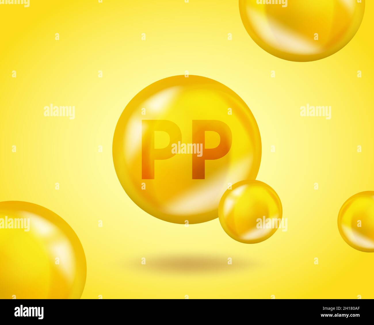 3D Vitamin drop PP Niacin pill capsule. Realistic PP Niacin Vitamin ...