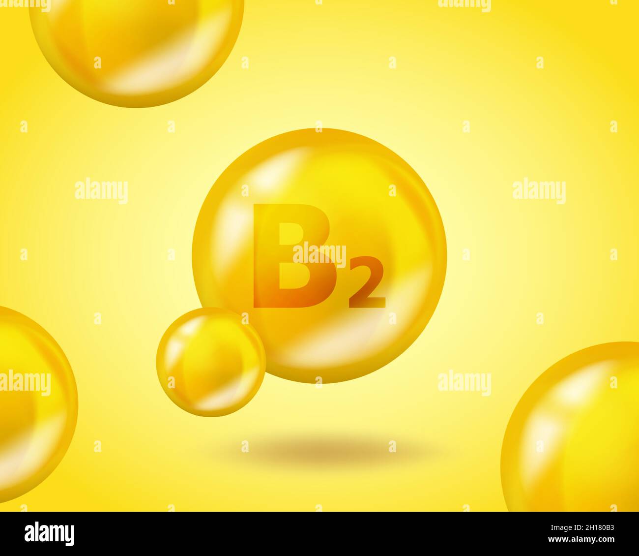 3D Vitamin drop B2 Riboflavin pill capsule. Realistic B2 Riboflavin ...