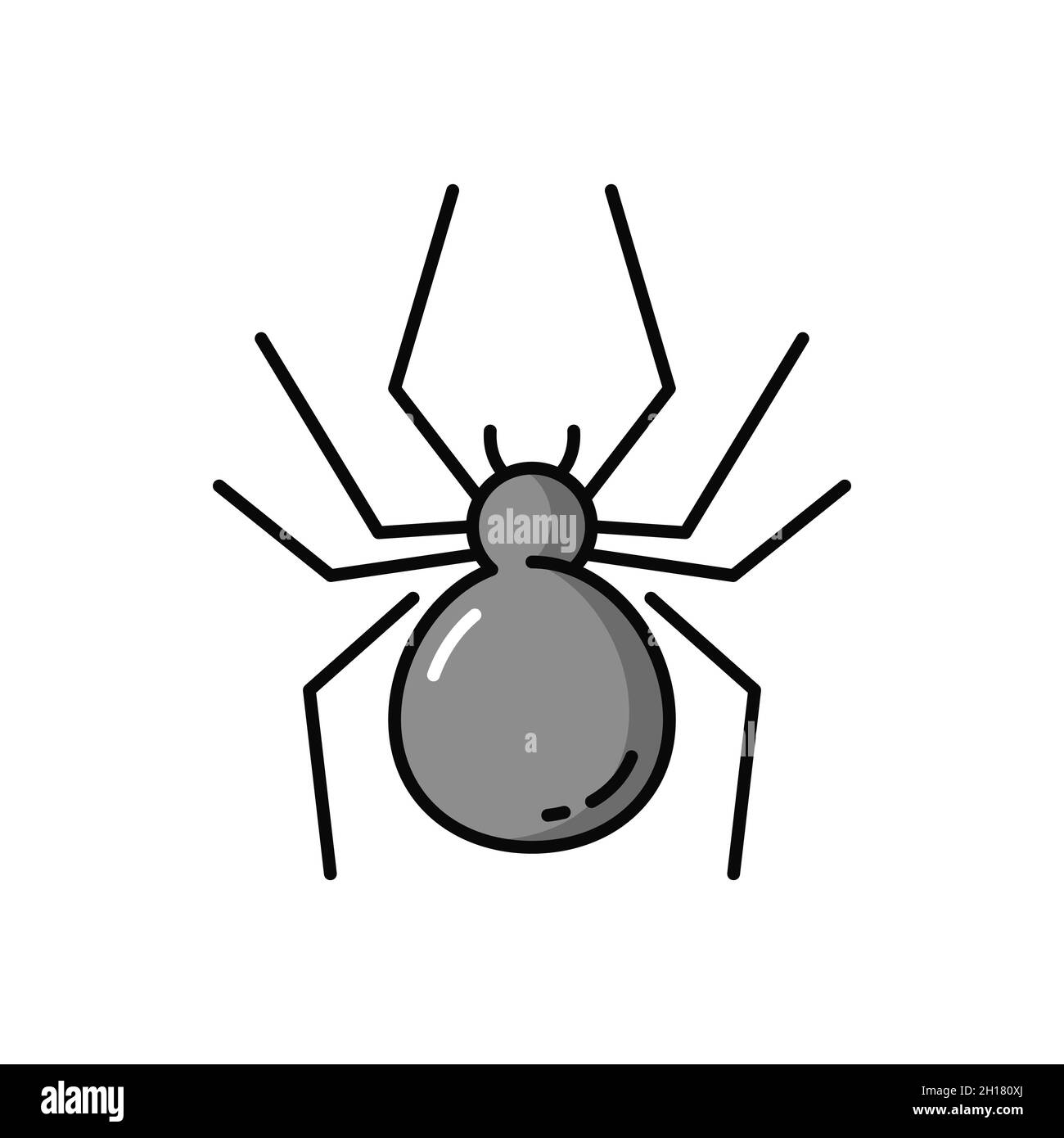 Spider Halloween holiday symbol isolated arachnid flat line icon ...