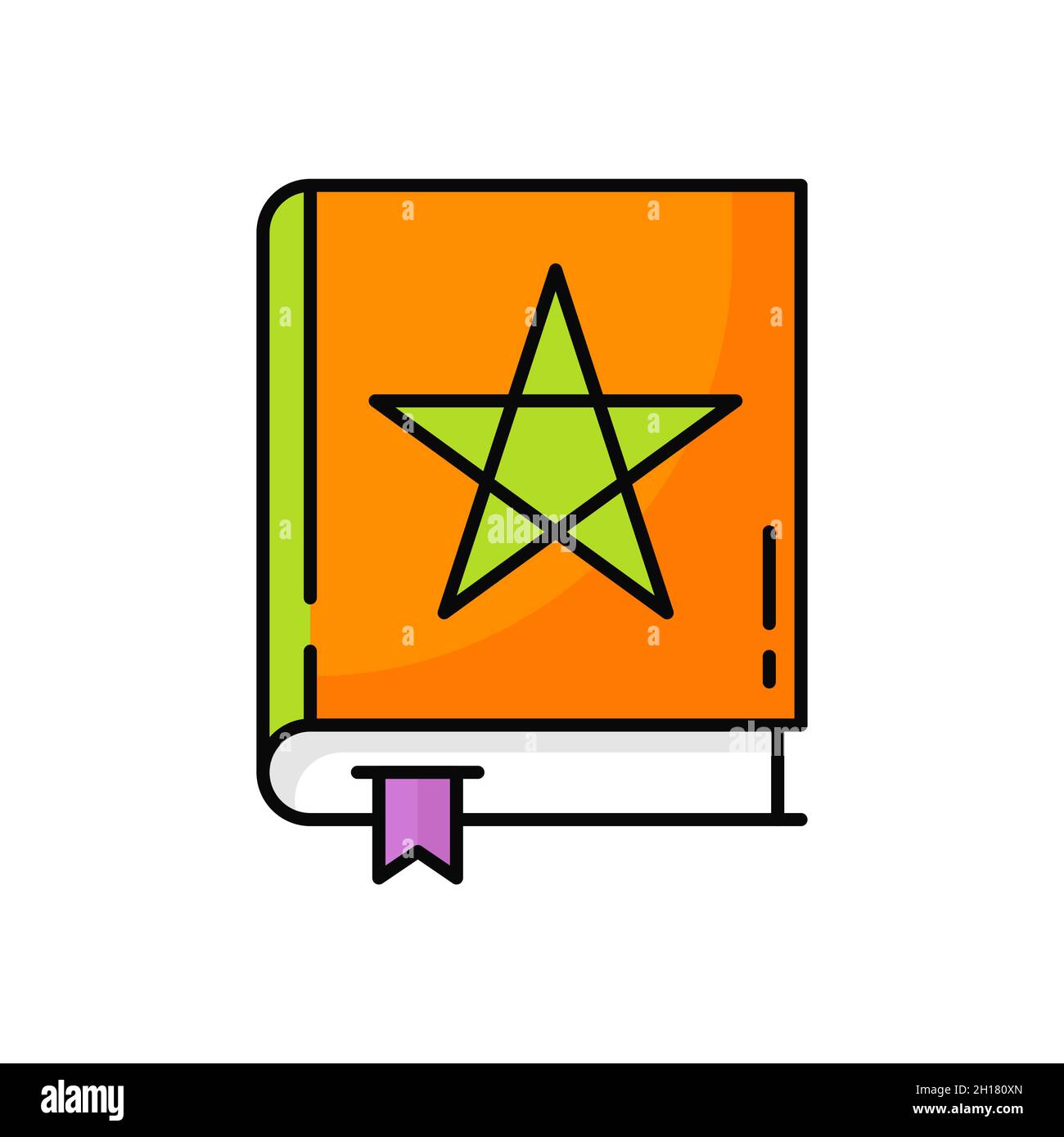 Magical book Halloween spells-book isolated icon. Vector textbook with ...