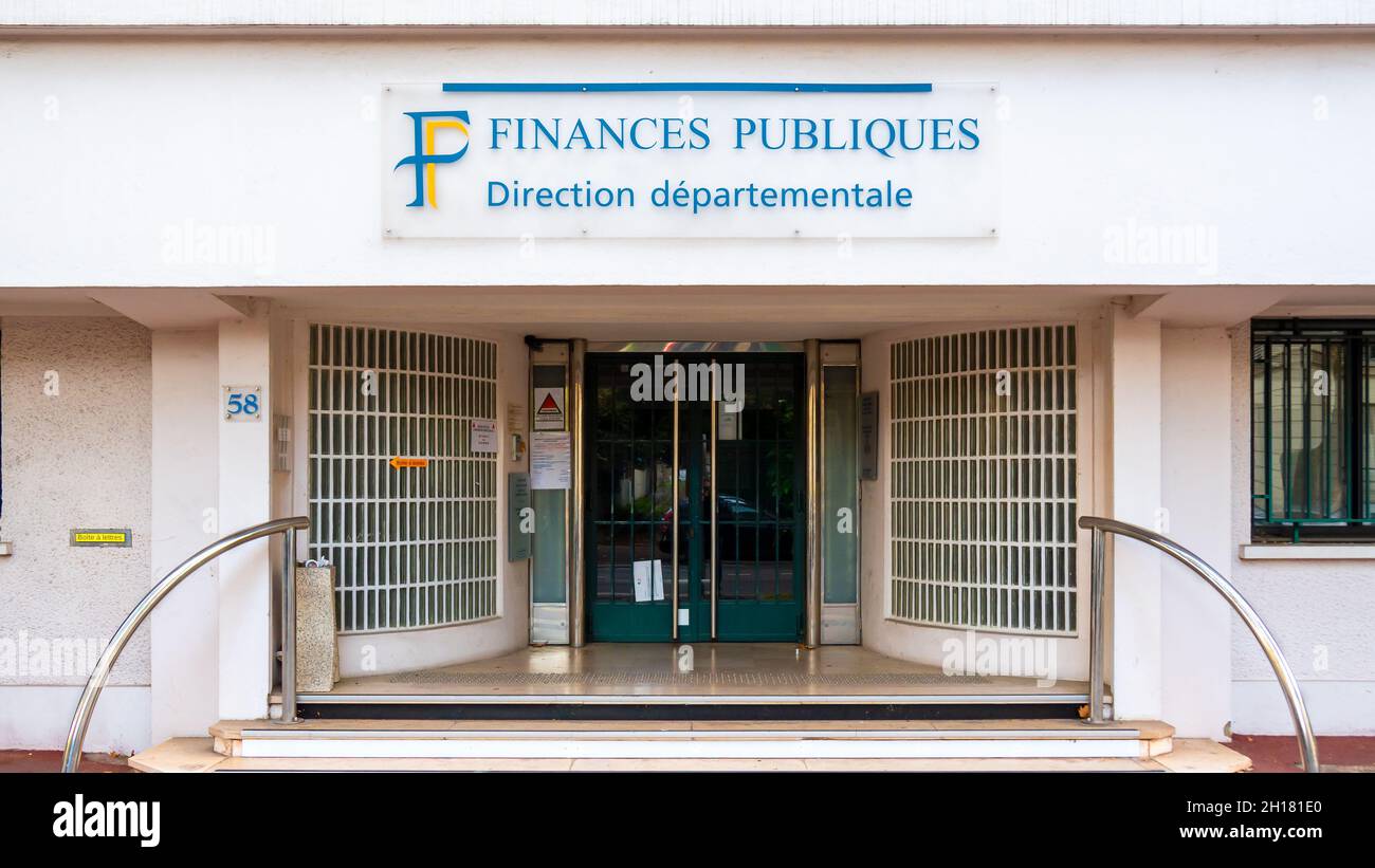 View of a French public finance center, an establishment bringing ...